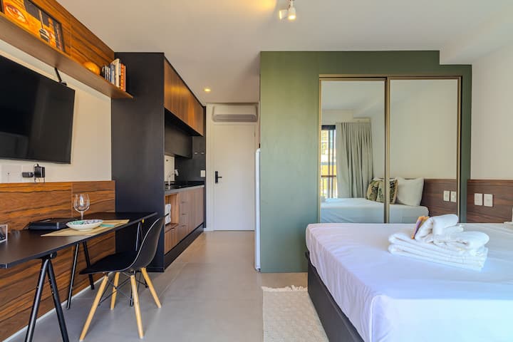 Studio For 2, Balcony, Leisure 200m From Subway - Moema