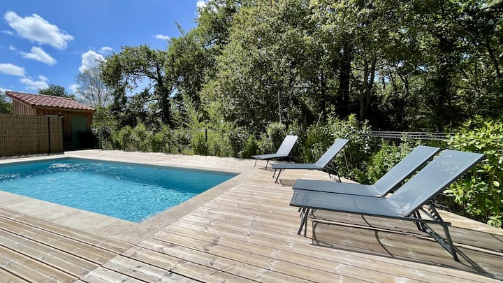 Maison Vue Bois Avec Piscine - Lacanau Ville - Étang de Lacanau