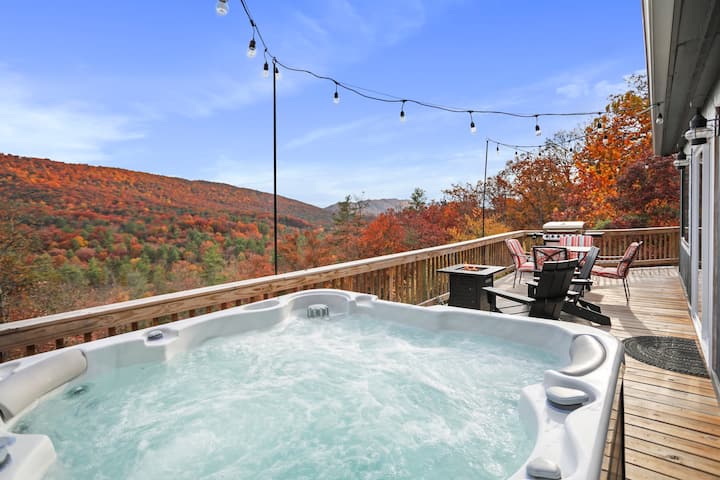 Stargazers Cabin Hot Tub! Mountain Views! - 百老匯