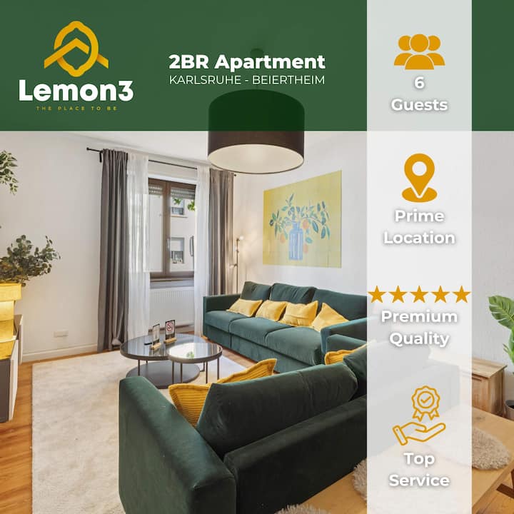 Lemon3: Modern 2br Apt By Karlsruhe Main Station - Karlsruhe