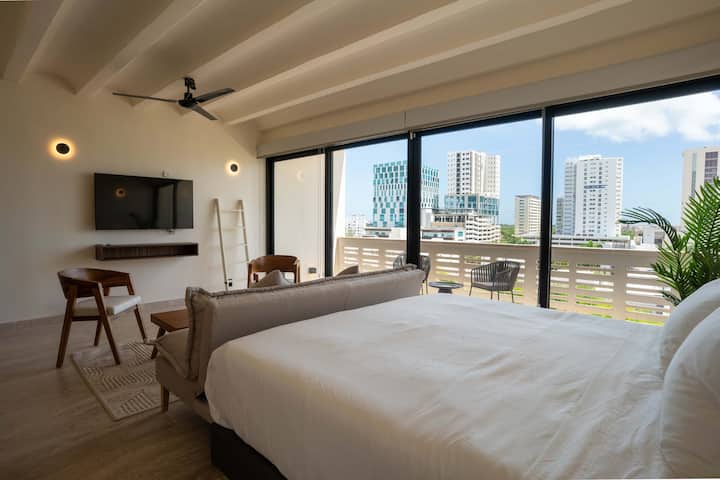 Remote Work Ready Studio With Coworking And Views - Cancún