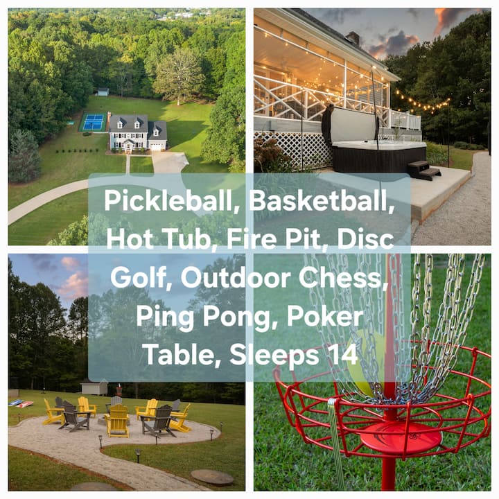 Pickleball Estate Near Raleigh | Hot Tub | 5br - Clayton, NC