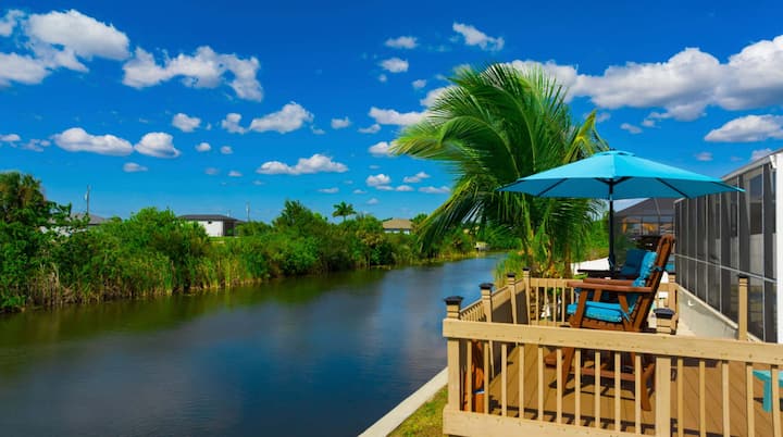 Canal-side Oasis W/ Epic Game Room | 4br Pool Home - Cape Coral, FL