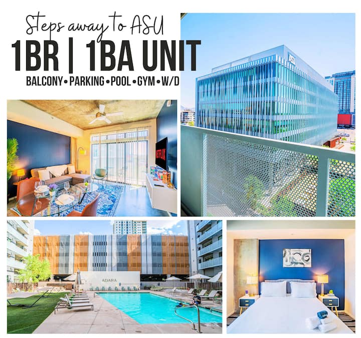 Cdt 1bd Apt By Asu | Pool, Gym, Parking, Balcony - Phoenix