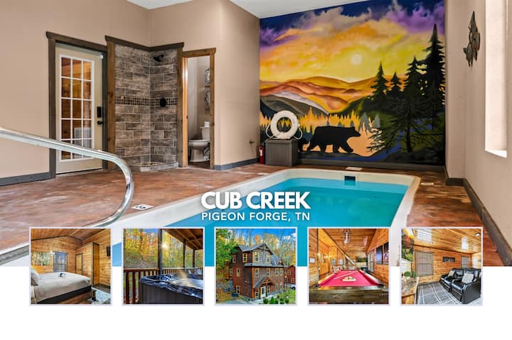 Charming Cabin • Indoor Pool, Hot Tub & Billiards - Pigeon Forge, TN