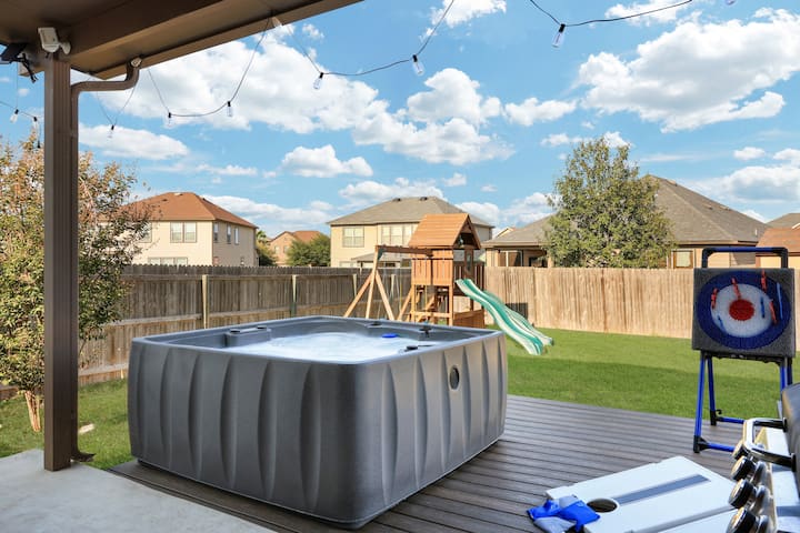 Hot Tub Retreat | Games Bbq Air Hockey Swing Set - San Antonio, TX