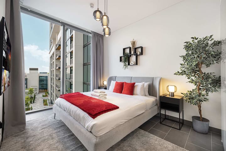 Cozy Modern 1br Pool View 10min To Downtown Dubai - 