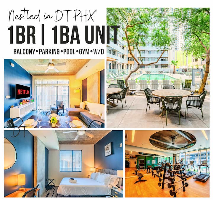 Unwind Near Phx Dt | Gym,balcony,pool,parking,w/d - Phoenix