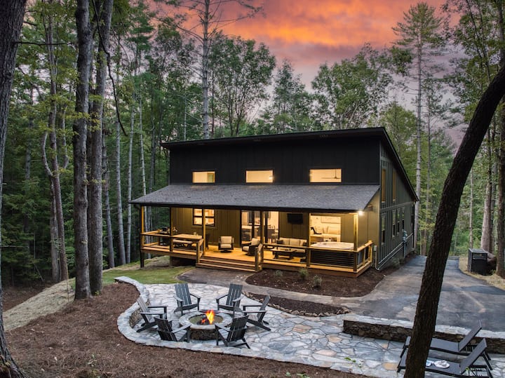 The Black Still - Hot Tub-private-modern-fire Pit - Fort Mountain State Park, Chatsworth