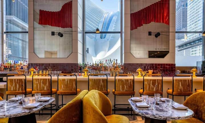 Overlooking Manhattan & Brooklyn Bridges | Dining - Jersey City, NJ