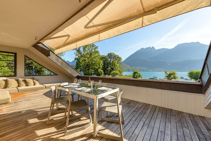 Loft Azur - Terrasse Vue Lac, Plage Privée - Annecy