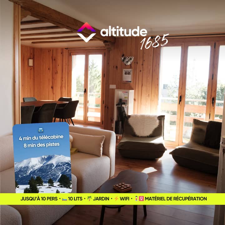 Altitude 1685 - Maison Avec Vue Montagne + Jardin - Font-Romeu-Odeillo-Via