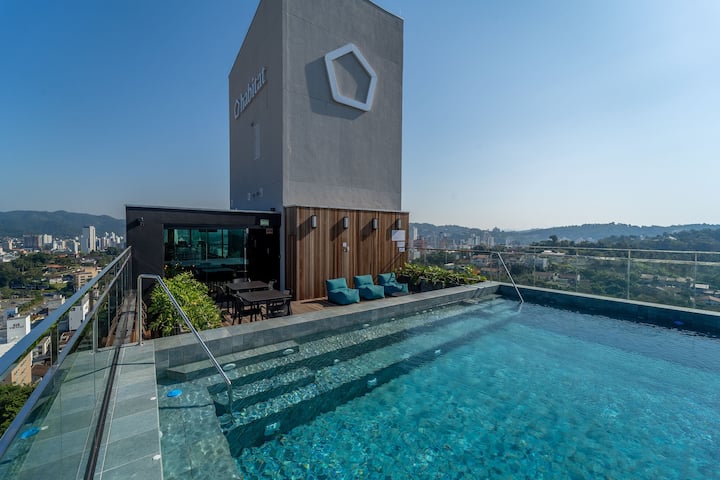 Up 210 Mobiliado | Wifi | Piscina | Academia - Blumenau