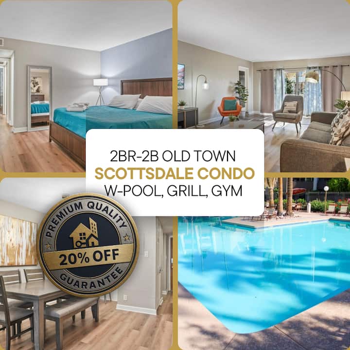 Old Town Scottsdale 2br/2b W/pool, Gym, Grill! - Scottsdale, AZ
