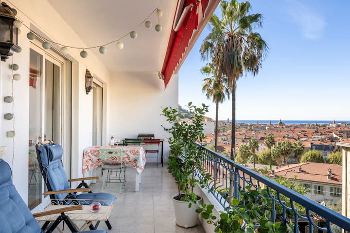 Azur Balcony Apartment – Classic Charm & View - Gare de Nice Ville