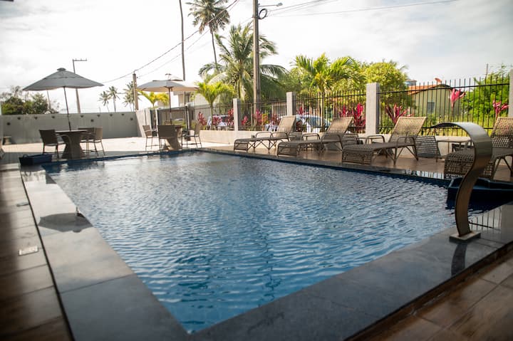 Apt Vista Mar | 100m Da Praia | Piscina | 2 Suítes - Japaratinga