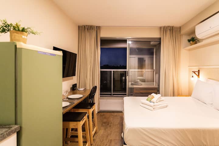 Studio For 2, Balcony & Leisure, 400m From Subway - Santo Amaro