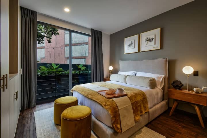 New Cozzy Loft/jacuzzi & Gym Walkable Area Condesa - Benito Juarez