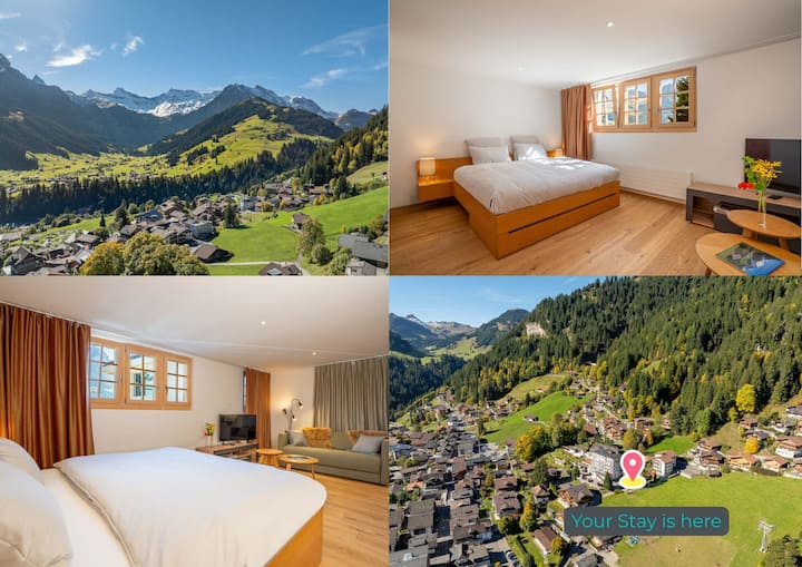 Sunny Mountain View Studio Adelboden |Free Parking - Kandersteg