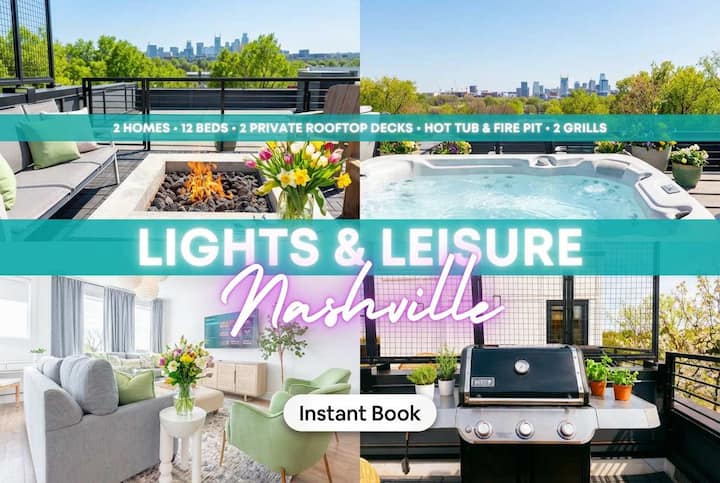 Toit - Terrasse Jacuzzi Et Brasier Près De Broadwa - Nashville, TN