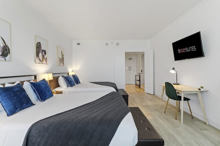 Bold Double Queen Room | Cozysuites 37 - Atlantic City, NJ