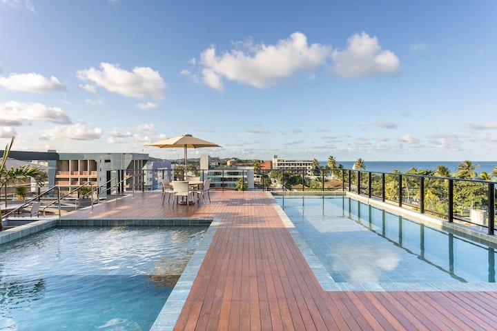 Apto Luxo C/ Varanda Vista Lateral Mar 30m Praia - Praia dos Carneiros