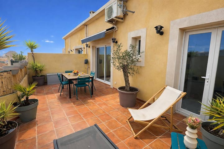 Charmant T4 En Duplex Avec Grande Terrasse, Petite - Valras-Plage