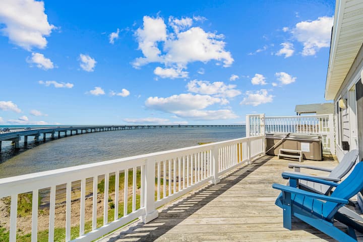 6br Sound-front Home With Hot Tub, Pool, Grill, Ac - Rodanthe, NC
