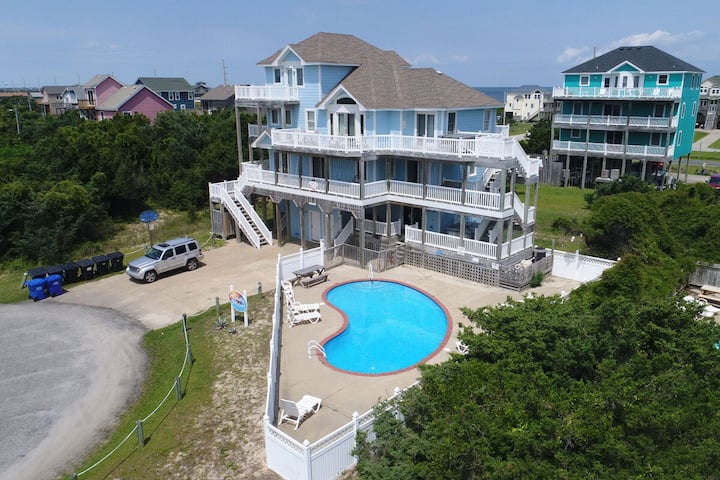 8br Oceanview Dog Friendly | Pool | Hot Tub - Frisco, NC