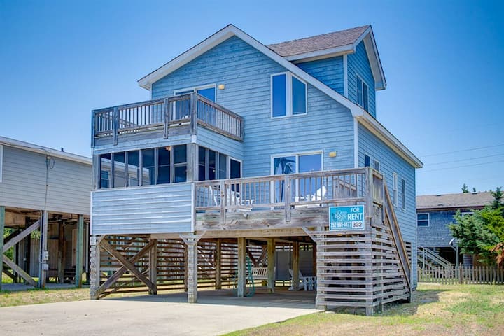 Cape Joy 332: 5 Lots From Beach W/screened Porch - Avon, NC