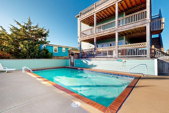 5br Home Near Beach With Pool, Hot Tub, Pool Table - Waves, NC