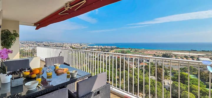 Lx175 Vue Mer - Terrasse - Parking - Domaine Privé - Cagnes-sur-Mer