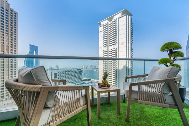 Jbr Sea View Oasis: Pool, Gym & Gaming Room W/ Ps5 - Dubaï Marina