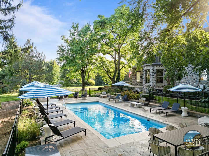 Fairfields Mansion|heated Saltwater Pool|theater - Lake Geneva