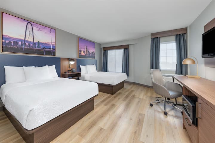 Deluxe 2 Double Beds | La Quinta Dfw | Free Bfast - 
