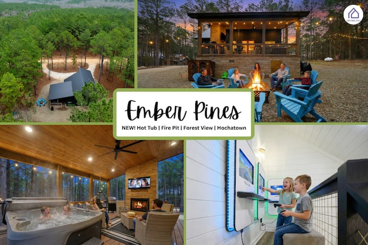 New! Hot Tub | Fire Pit | Forest View | Hochatown - Broken Bow, OK