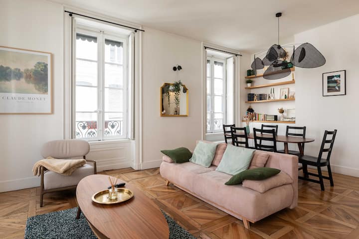 Appt Moderne - 2ch/4p - Bellecour/place Ampère - ibis Lyon Centre Perrache