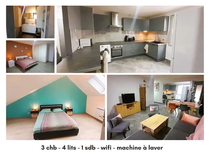Le St Roch - Appart 6/8 Pers - Wifi - Centre Ville - Issoudun