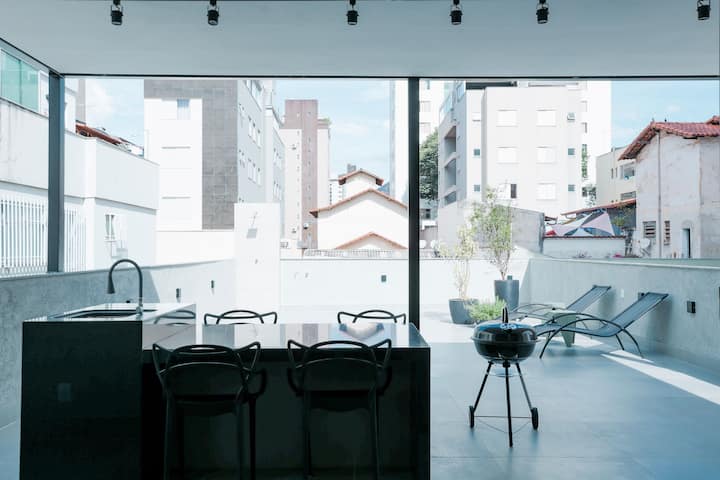 Studio Com Terraço, Ar E Churrasqueira - Belo Horizonte