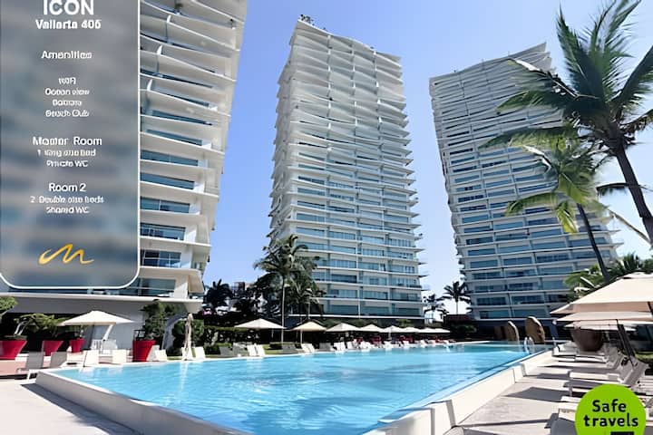 Stylish 2br Retreat W/ Balcony & Beach Access - Puerto Vallarta