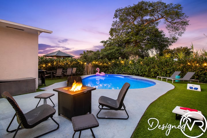 4br Retreat W/ Heated Pool, Backyard & Bbq Grill - Dania Beach, FL
