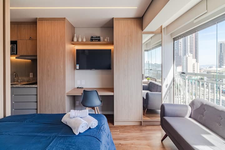 Estúdio Moderno 11º Andar - Metrô Vila Madalena - Pinheiros