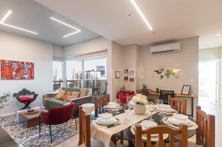 Shop Del Sol Luxury 2 Br Apt W/ Resto, Pool & Gym - Asunción