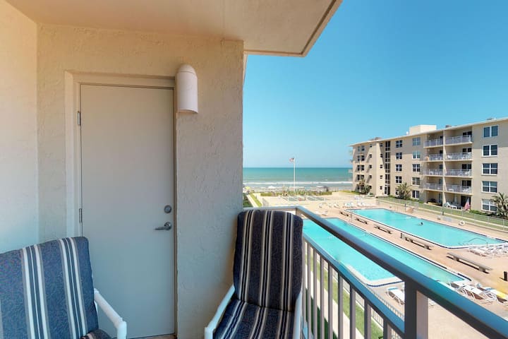 Oceanfront Views + Poolside Fun & Balcony Vibes - New Smyrna Beach, FL