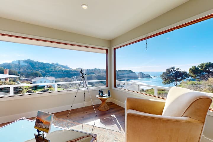 Panoramic Ocean View Home In Elk, Ca: Beach Access - Navarro River Redwoods State Park, Elk