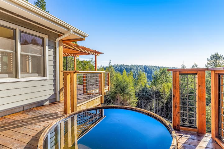 Stunning 3br With Ridge Top Views And Hot Tub - Van Damme State Park, Little River