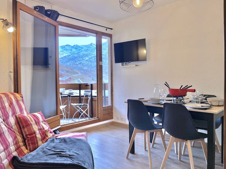 (Ci.55) 2 Pièces Coin Montagne Sud Skis Aux Pieds - Val Thorens