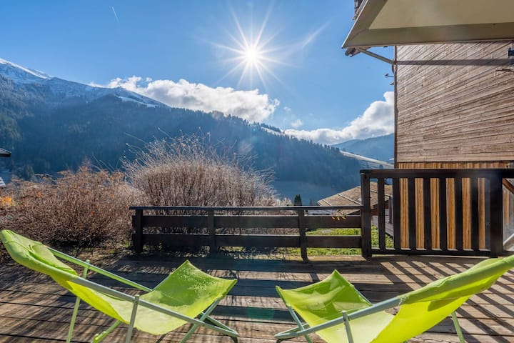 T2 Terrasse Ensoleillée, Superbe Vue Montagnes - La Clusaz