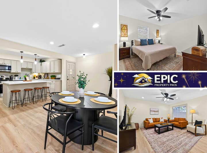 Modern Family Home: Private Backyard, Bbq, Seating - Seabrook, TX