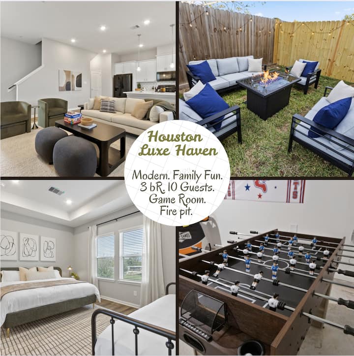 New Luxe 3br | Game Room | Fire Pit |18 Mi To Nrg - Houston, TX
